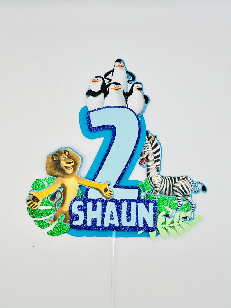 Madagascar Cake Topper Animals Personalised With Name and Age - Etsy