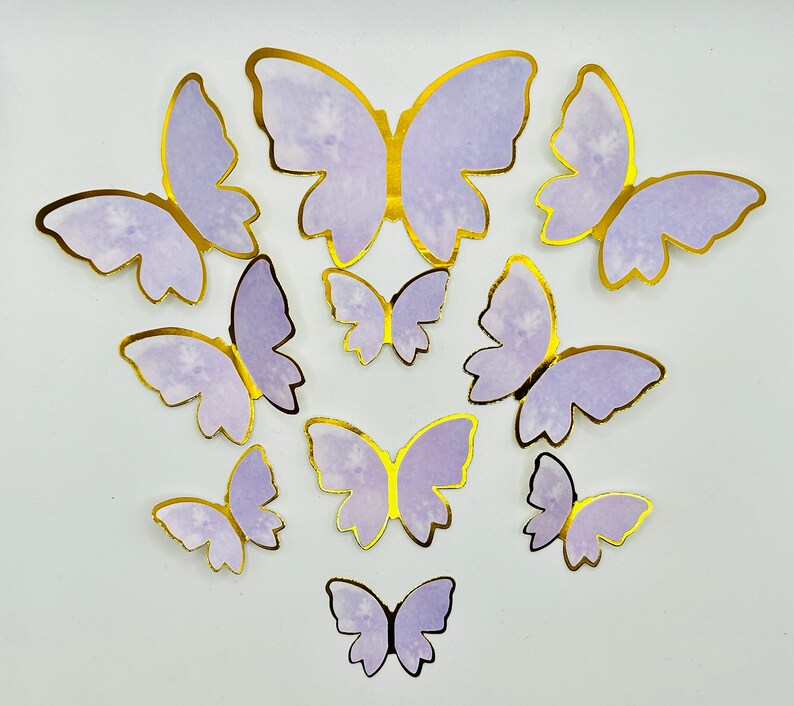 10 Pcs Butterfly Cake Topper Set, Butterfly Cake Decorations, 2D ...