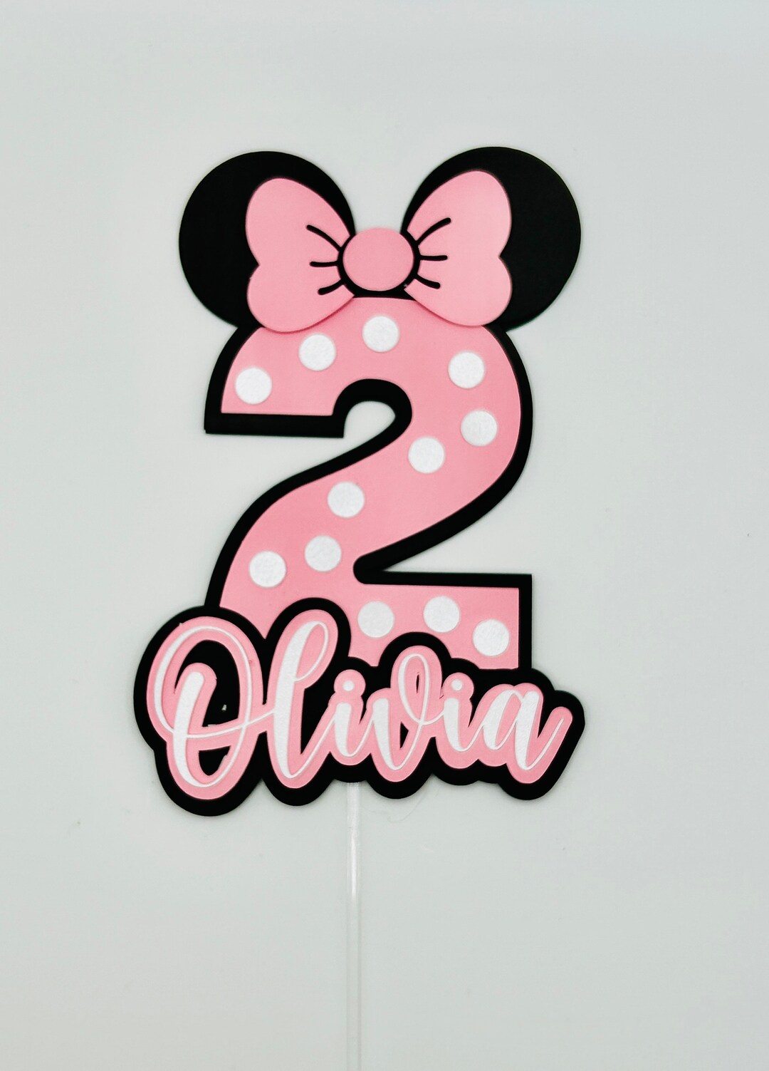 Minnie Mouse Number and Name Cake Topper - Etsy