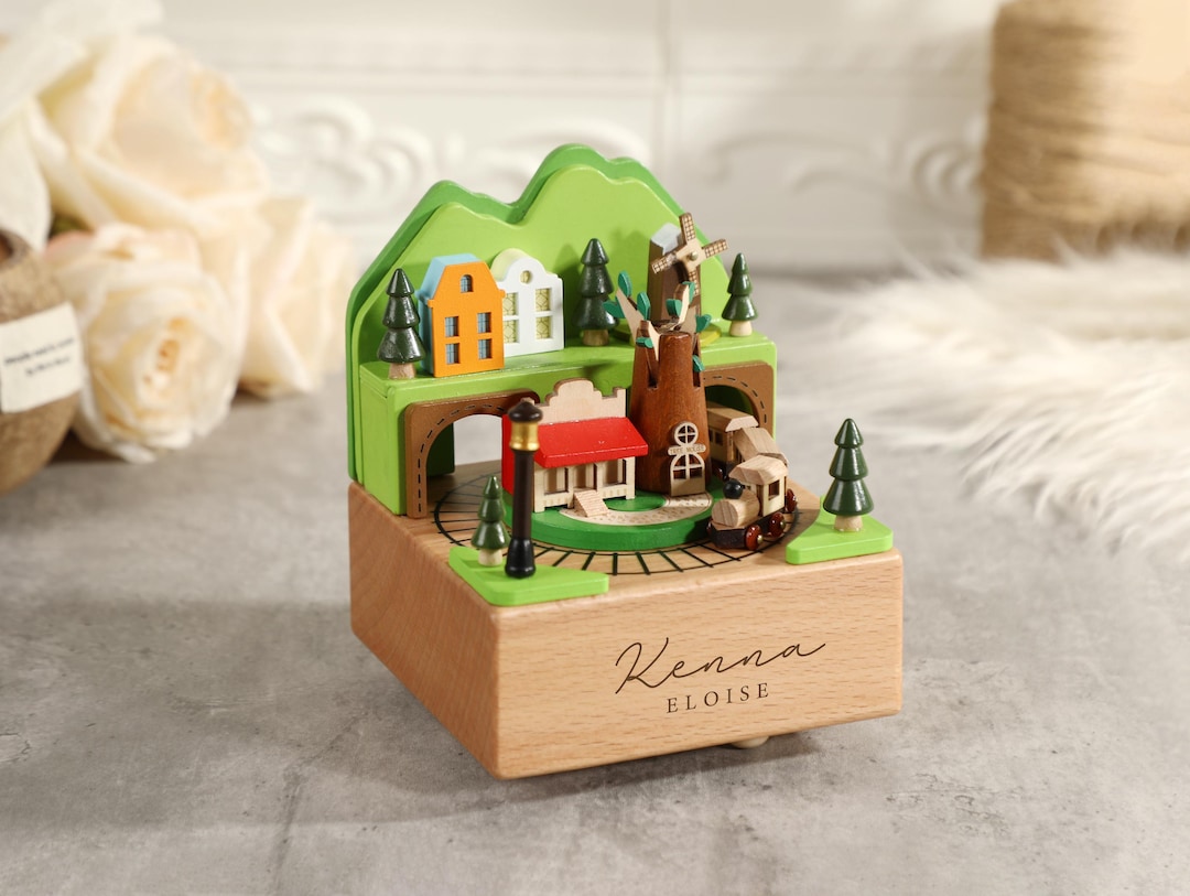 Custom Music Box for Kids, Wooden Train Music Box, Kids Keepsake Gift ...