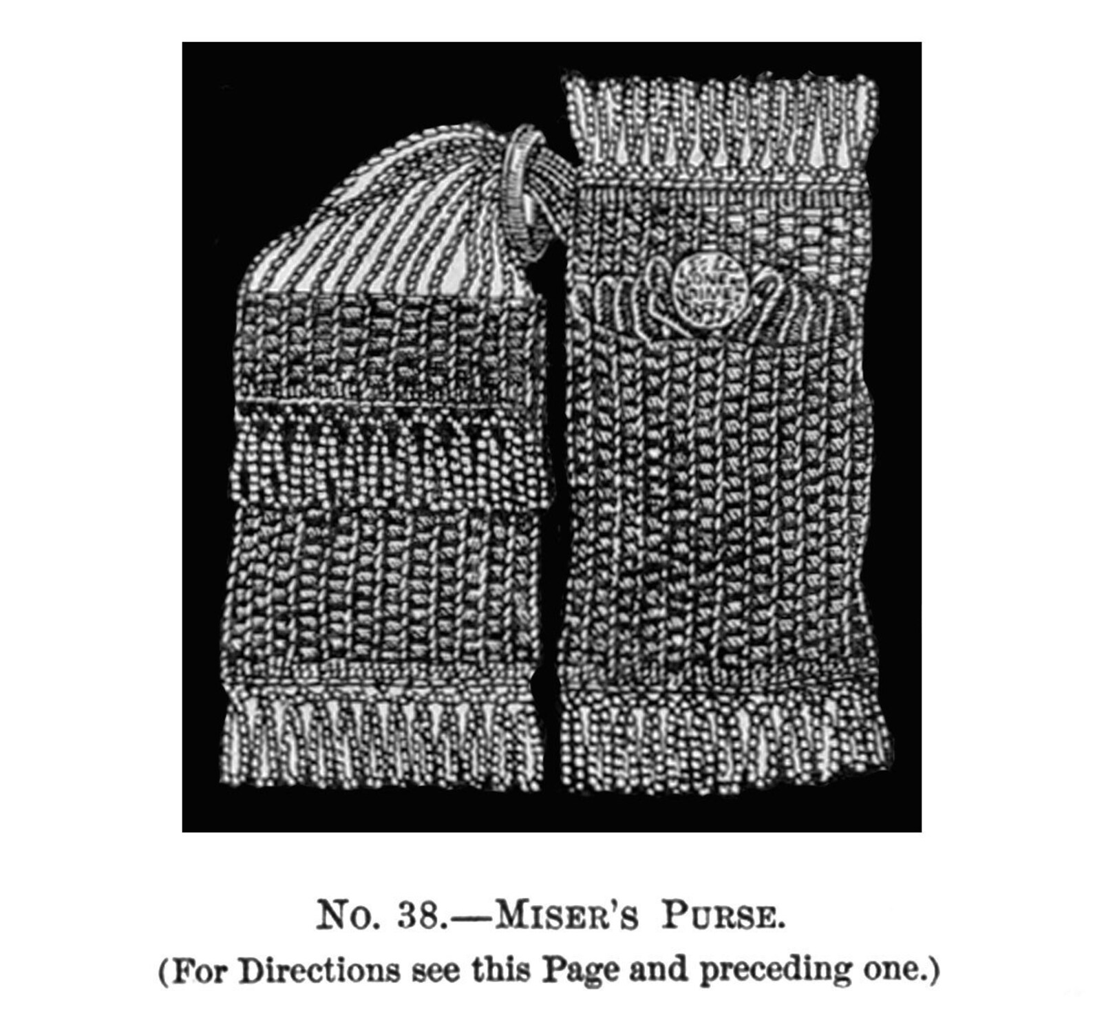 1895 Miser's Purse PDF Crochet Pattern a vintage | Etsy