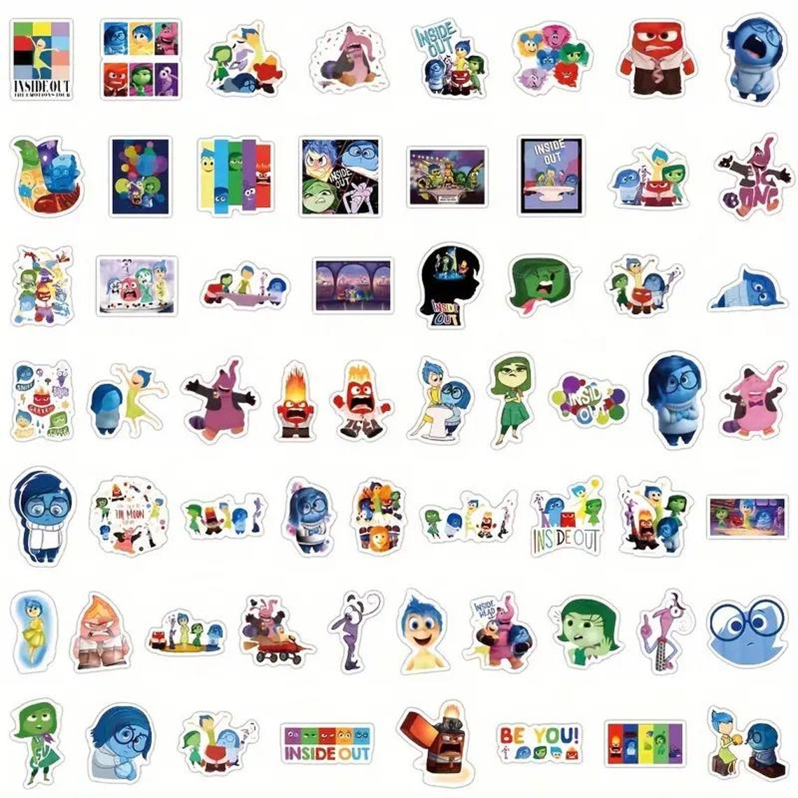 10 Inside Out Stickers Vinyl, Self-adhesive, Reusable, Suitable for ...