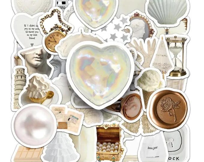 10+ White Cute Aesthetic Stickers for Decor, Laptops, Bottles - Old ...