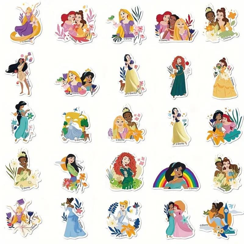 10+ Disney Princess Sticker Waterproof Vinyl Decals for Laptops, Water ...