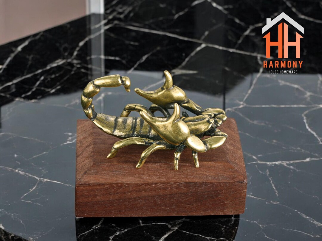 Brass Scorpion Decoration Pen Holder Crafts Collection Home Miniatures ...