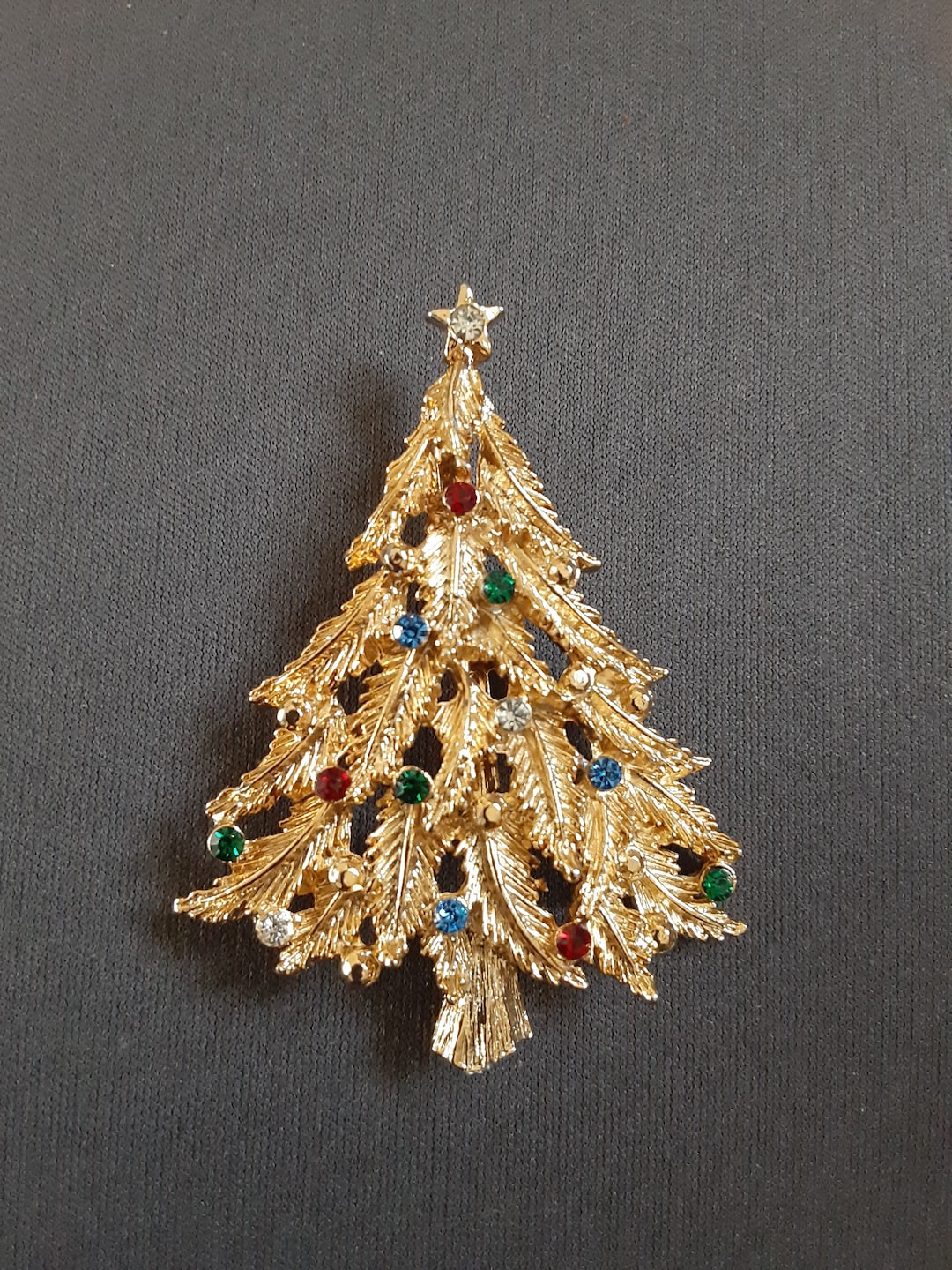 Vintage Christmas Tree Pin, Vintage Christmas Tree Brooch, Christmas ...