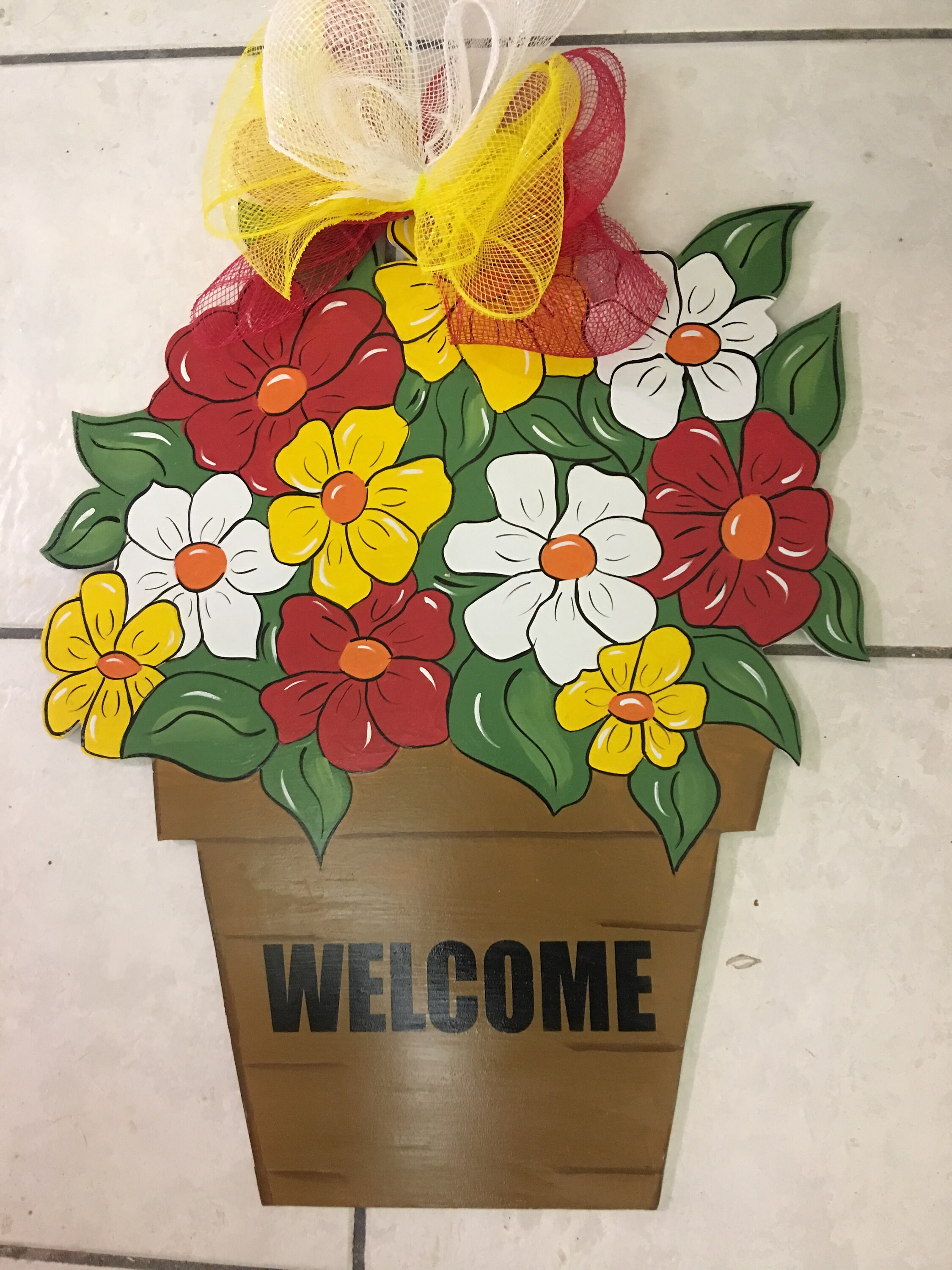 Spring door hanger front door decor wood door decor Flowers | Etsy