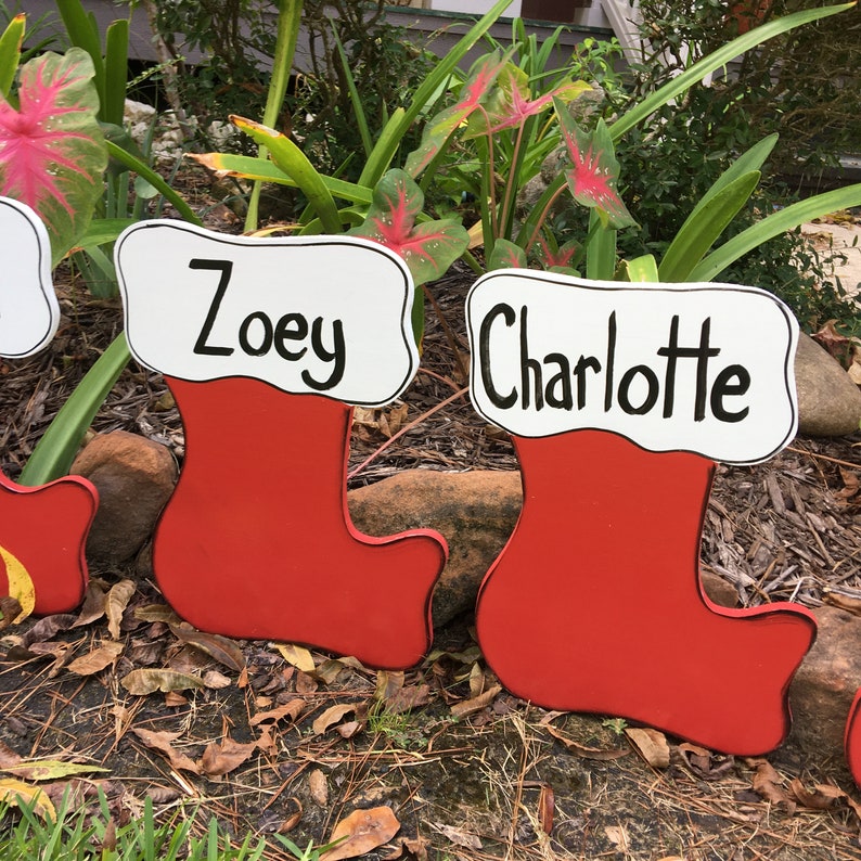 Christmas Yard Art, Christmas Stocking Yard Art, Outdoor Yard Art ...