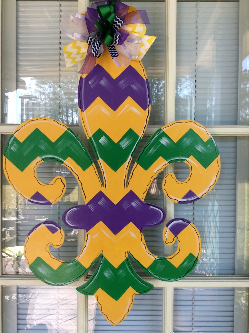 Front door decor Mardi Gras decorations Mardi Gras door | Etsy