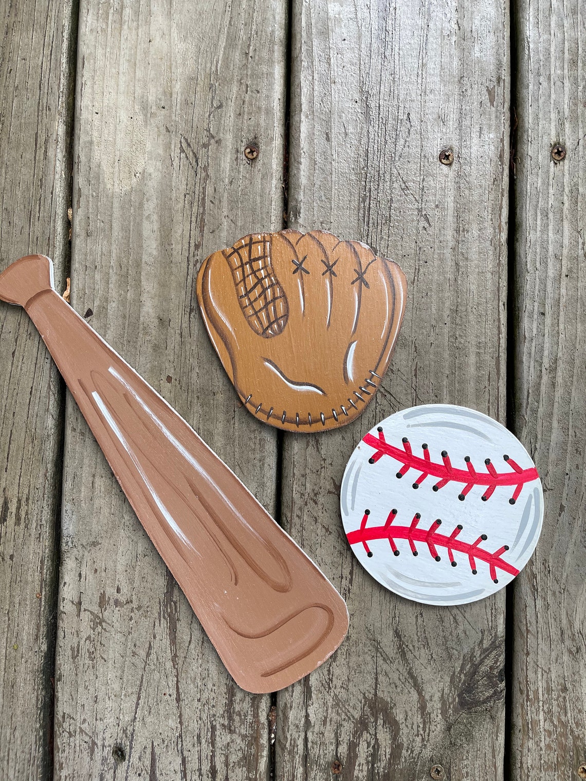 Baseball and Bat Wreath Attachment, Wreath Sign, Wreath Embellishment ...