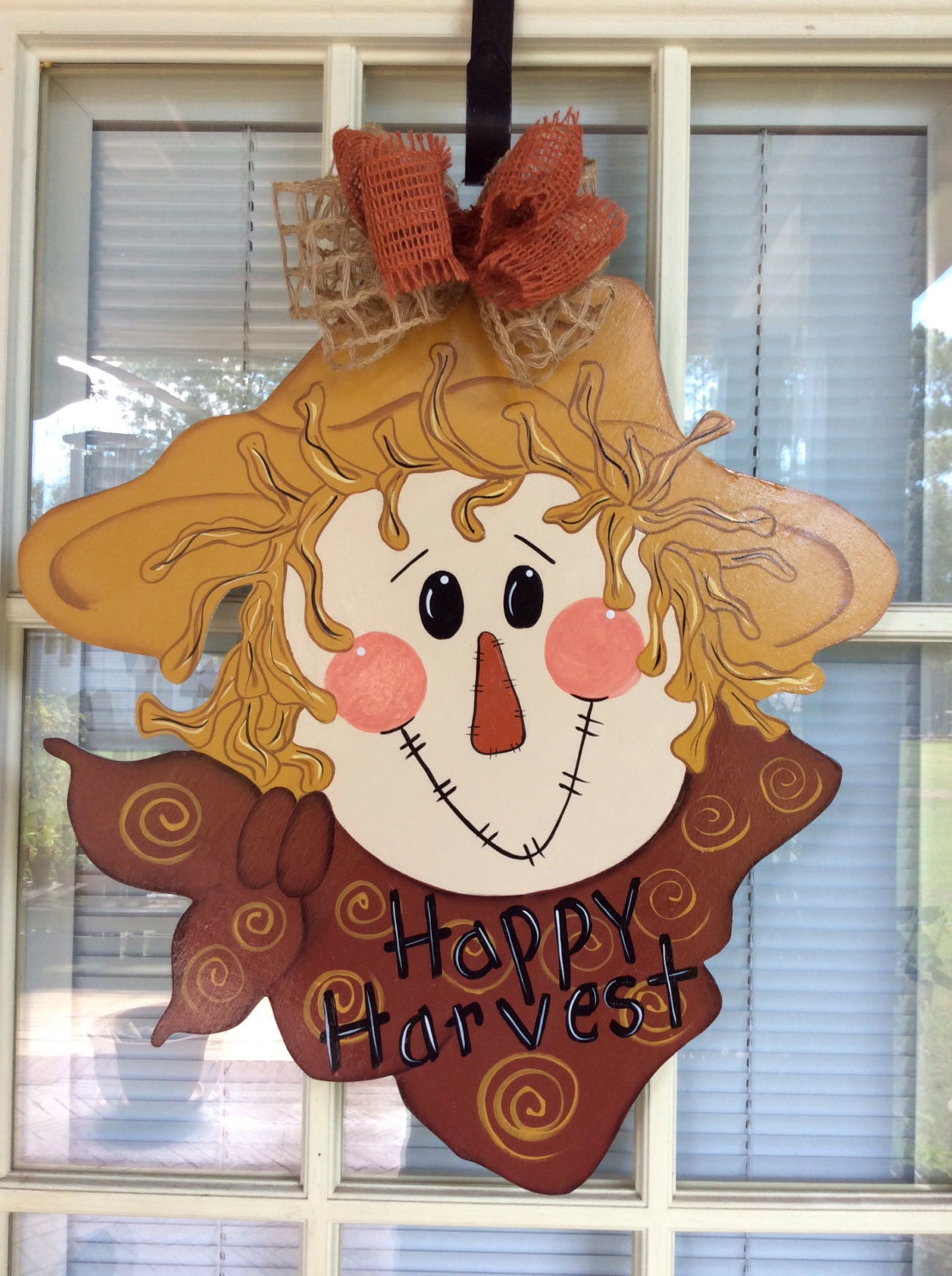 Front door decor Fall Door Hanger scarecrow door hanger | Etsy