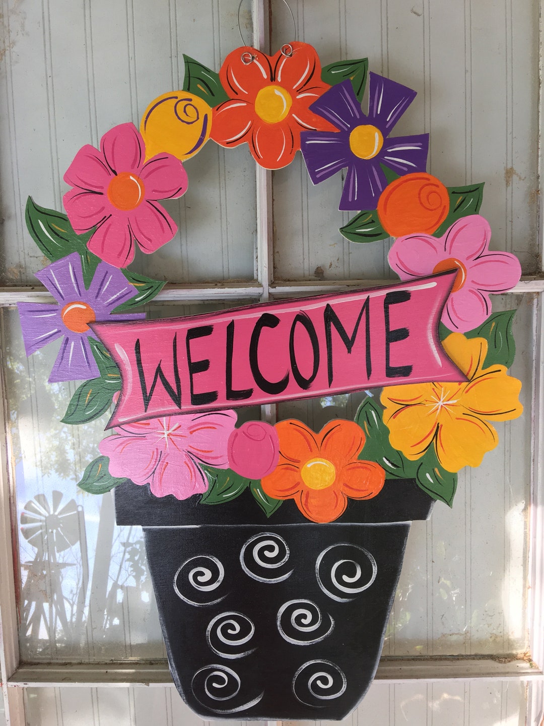 Front Door Decor, Spring Flowers Door Hanger , Flower Bouquet, Spring ...