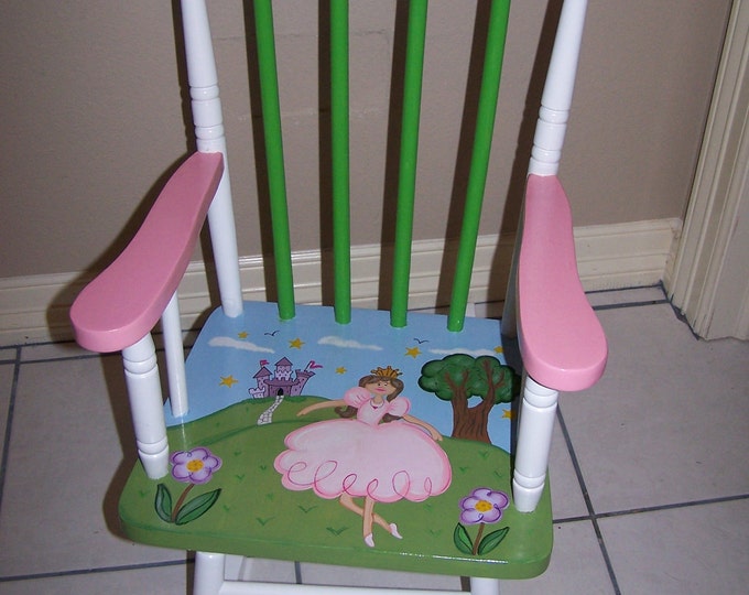 Hand Painted Childs Rocking Chair Princess Theme Giraffe - Etsy