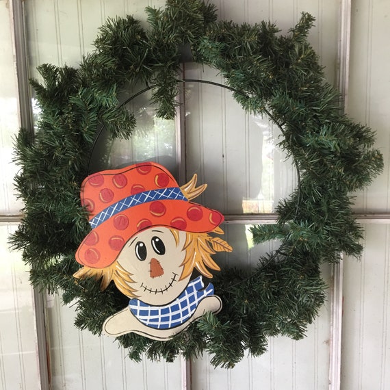 Fall Wreath Attachment Scarecrow Wreath Attachment DIY | Etsy