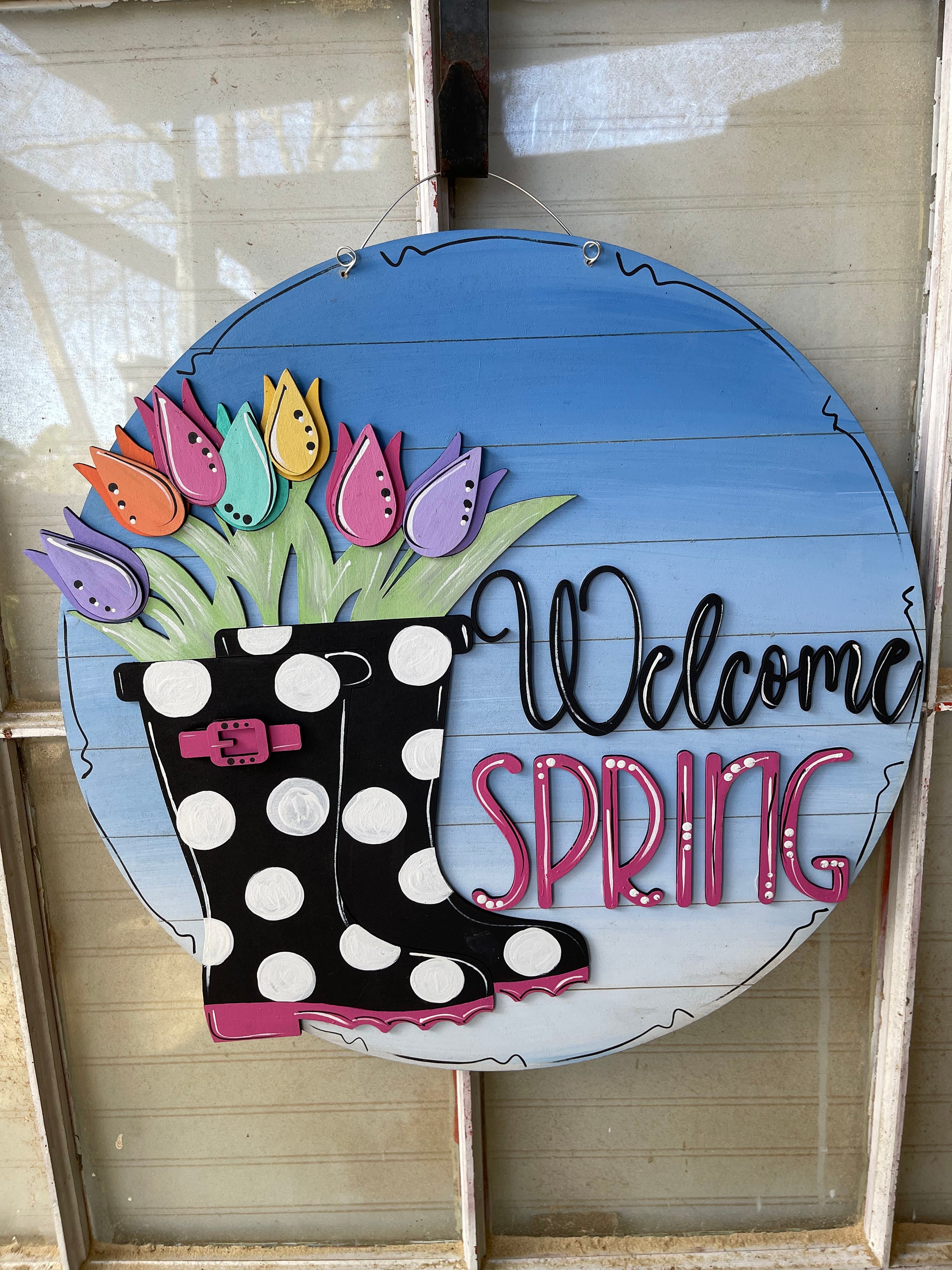 Spring Door Wreath Spring Door Decorations Spring Wreath - Etsy