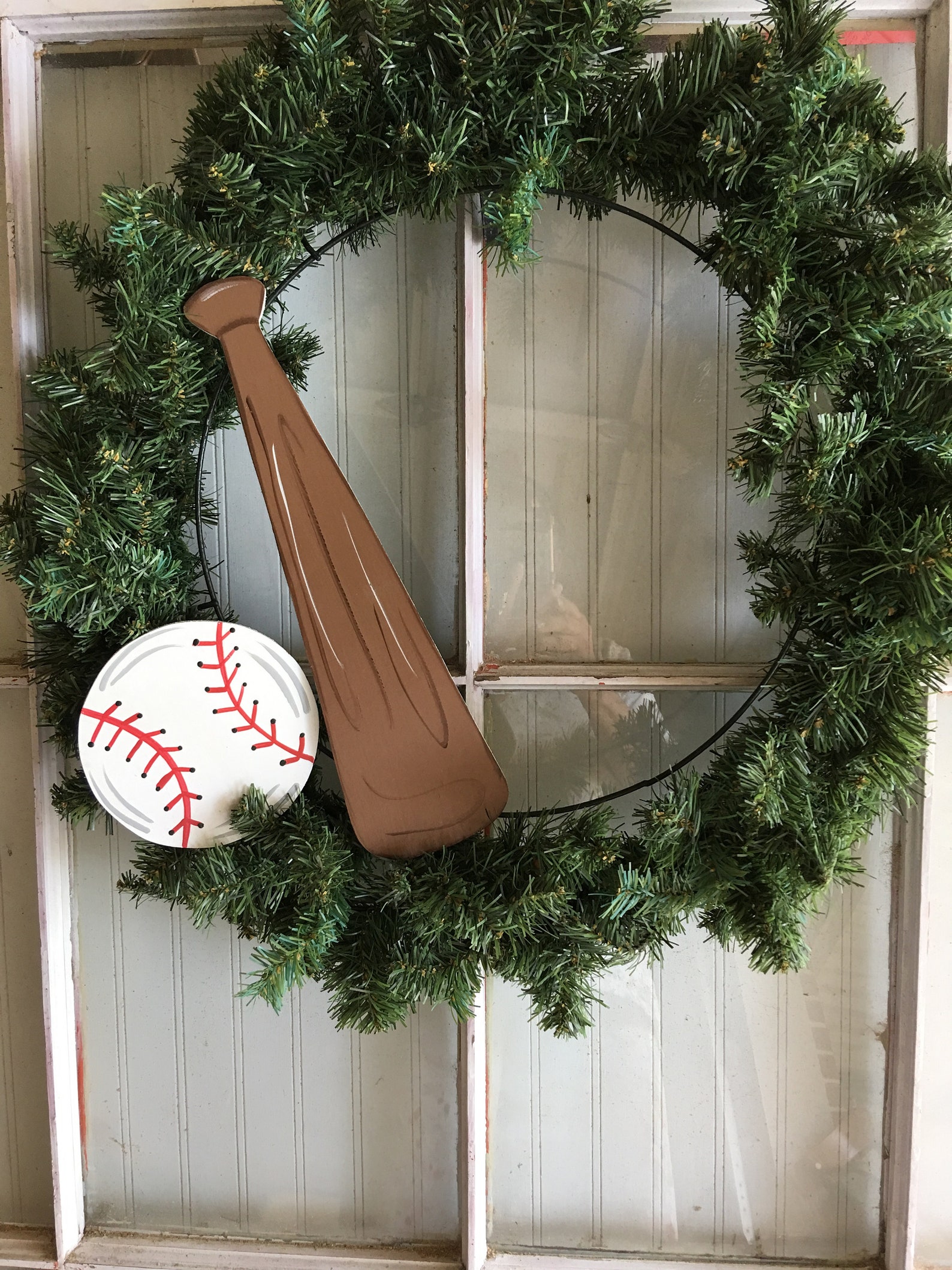 Baseball and bat wreath attachment wreath sign Wreath | Etsy