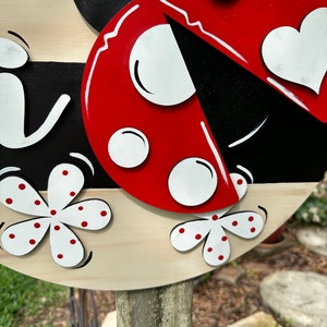 Ladybug Door Hanger. Ladybug Wreath for Front Door, Front Door Decor ...