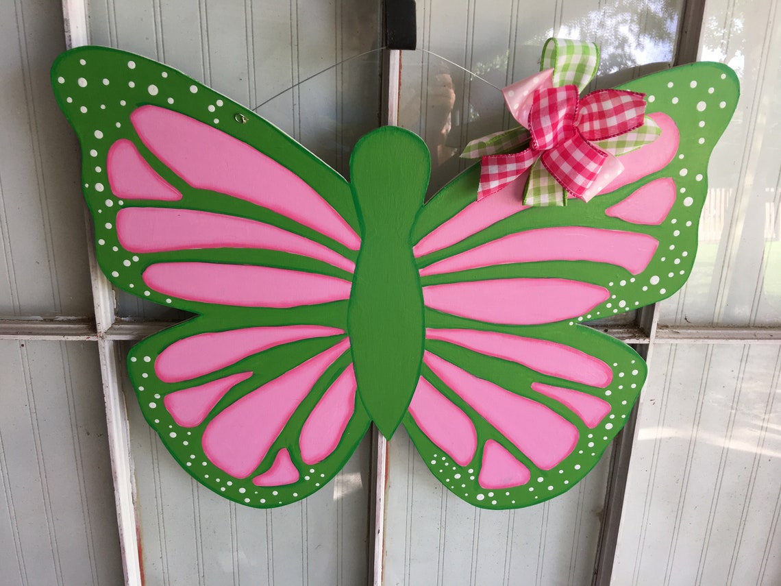 Butterfly Door Hanger: Spring Summer Front Door Decor (21.5x18”) - Etsy