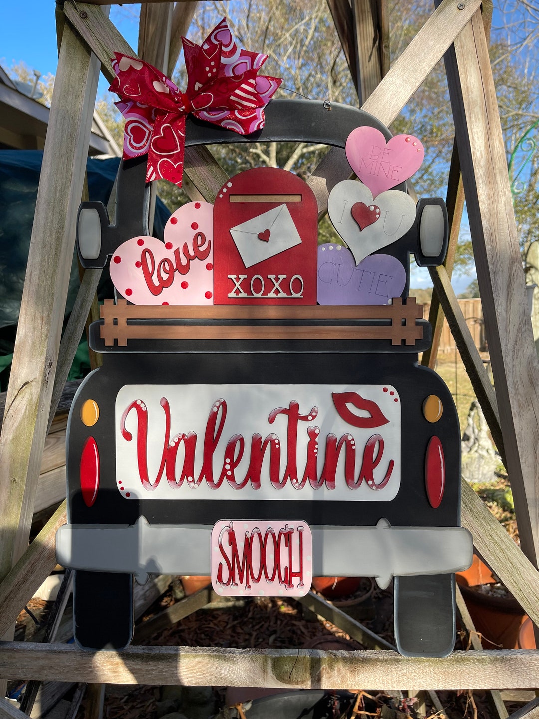 Valentines Truck Door Hanger, Valentines Wreath, Front Door Decor ...