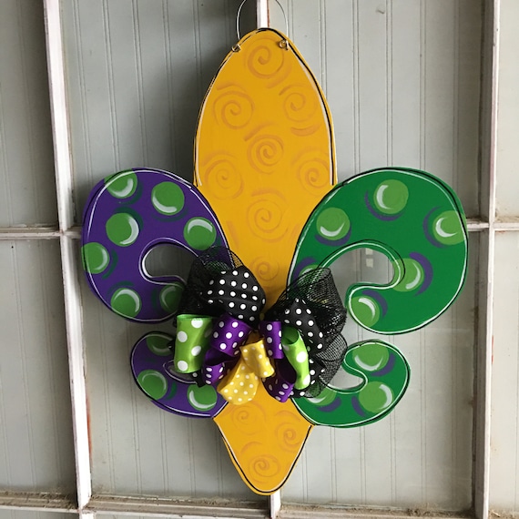 Mardi Gras Door Hanger Front Door Decor Mardi Gras | Etsy
