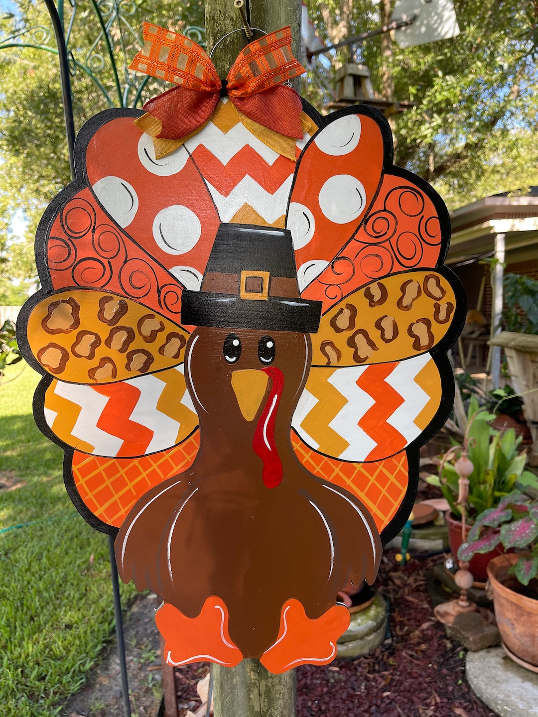 Thanksgiving Wreath for Front Door, Front Door Decor, Turkey ...