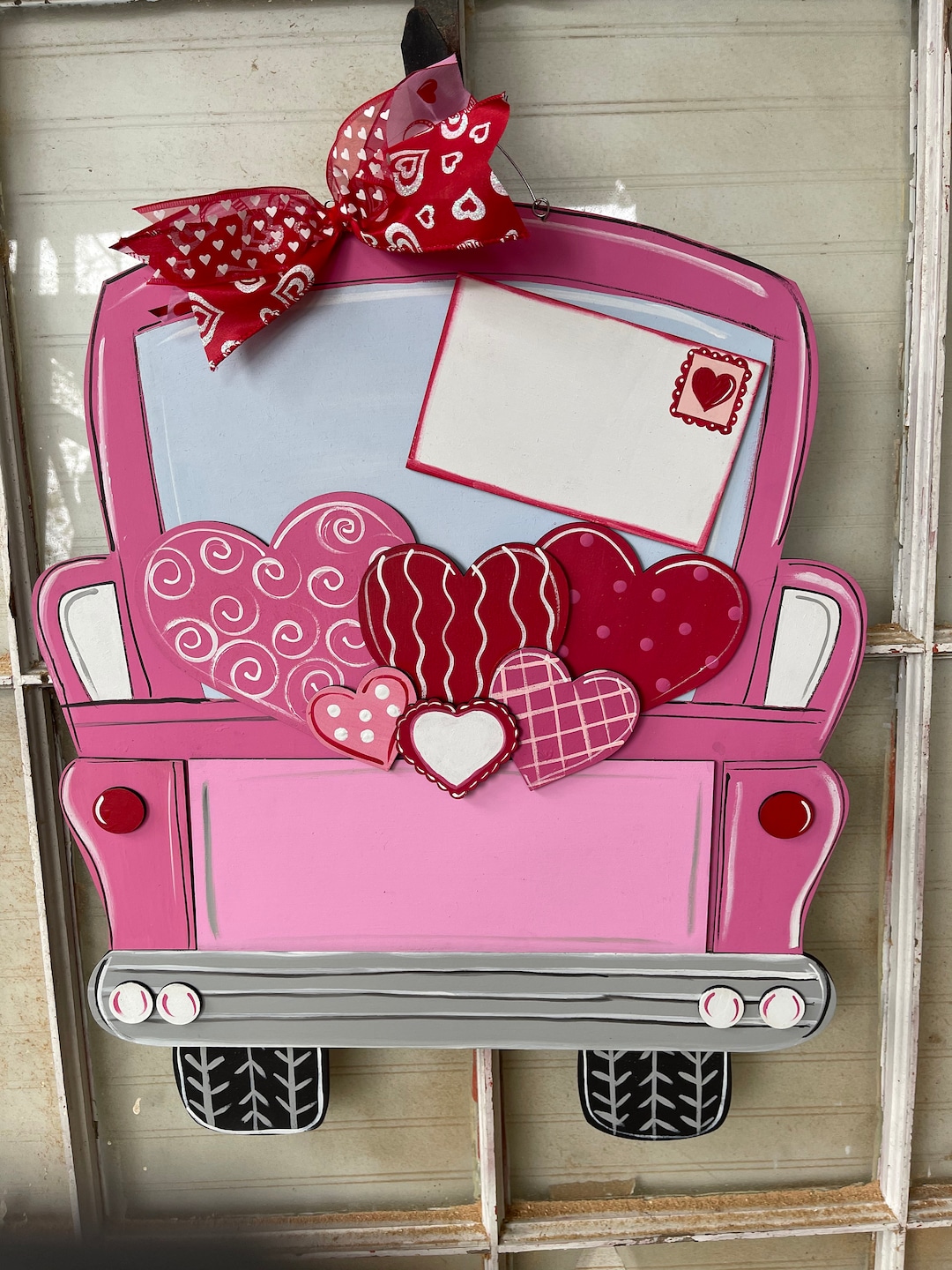 Valentines Truck Door Hanger, Valentines Wreath, Front Door Decor ...