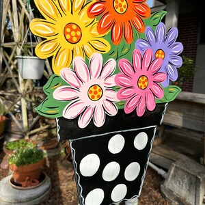 Front Door Decor, Spring Mother’s Day Door Hanger, Flower Bouquet Door ...