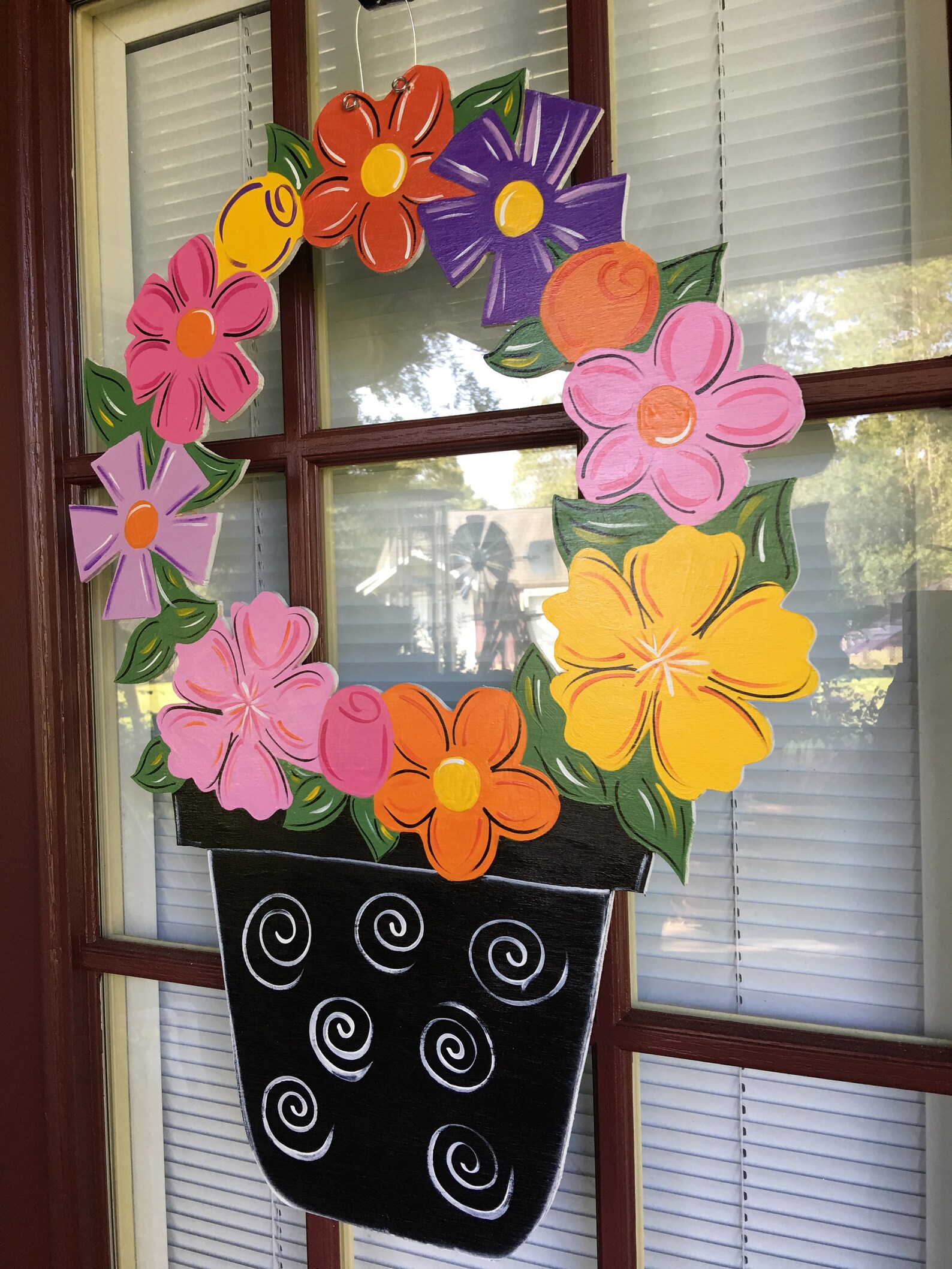 Front Door Decor Spring Flowers Door Hanger Flower Bouquet - Etsy