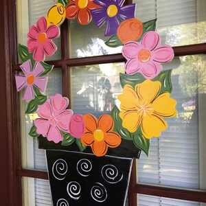 Front Door Decor, Spring Flowers Door Hanger , Flower Bouquet, Spring ...