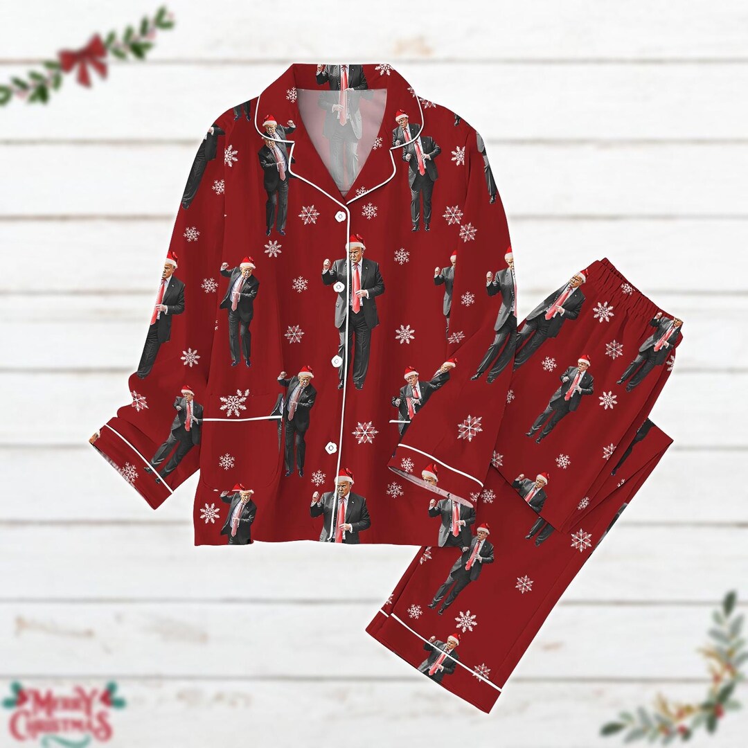 Trump Dancing Pajamas Christmas, Trump 2024 45 47 Christmas Shirt ...