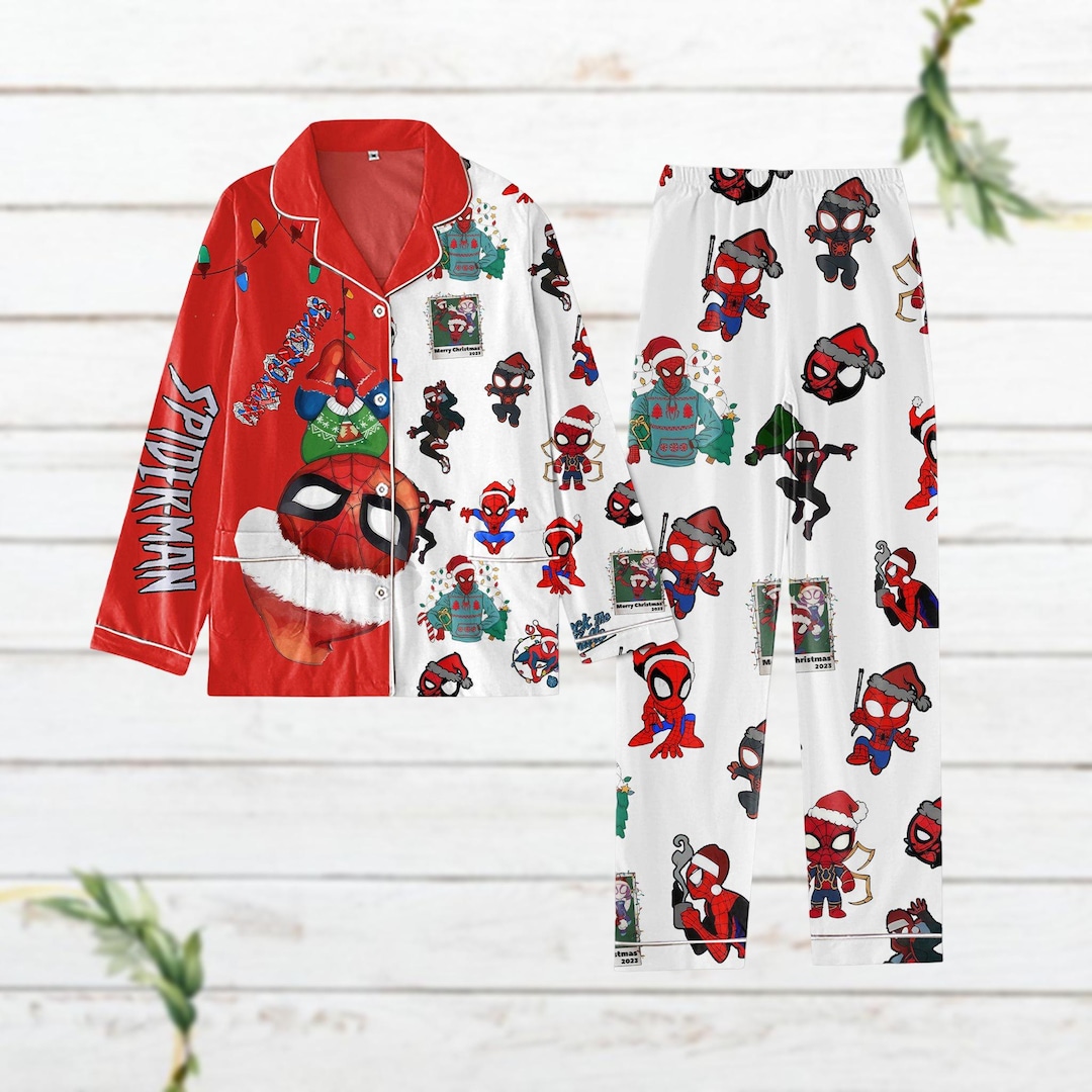 Christmas Spiderman Matching Pajamas Set, Marvel Amazing Shirt, Family ...