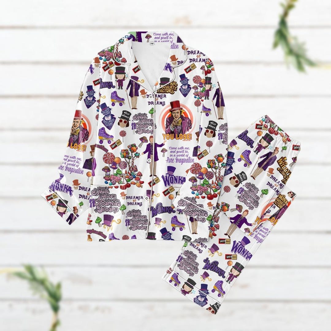 Christmas Willy Wonka Pajamas Set, Charlie and the Chocolate Factory ...
