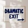 Trendy Dramatic Exit Door Sign Funny Wall Art Print Dark Purple Preppy ...