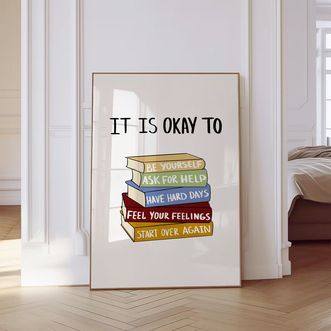It's Okay to Not Be Okay Poster, Motivational Kids Art, Classroom ...