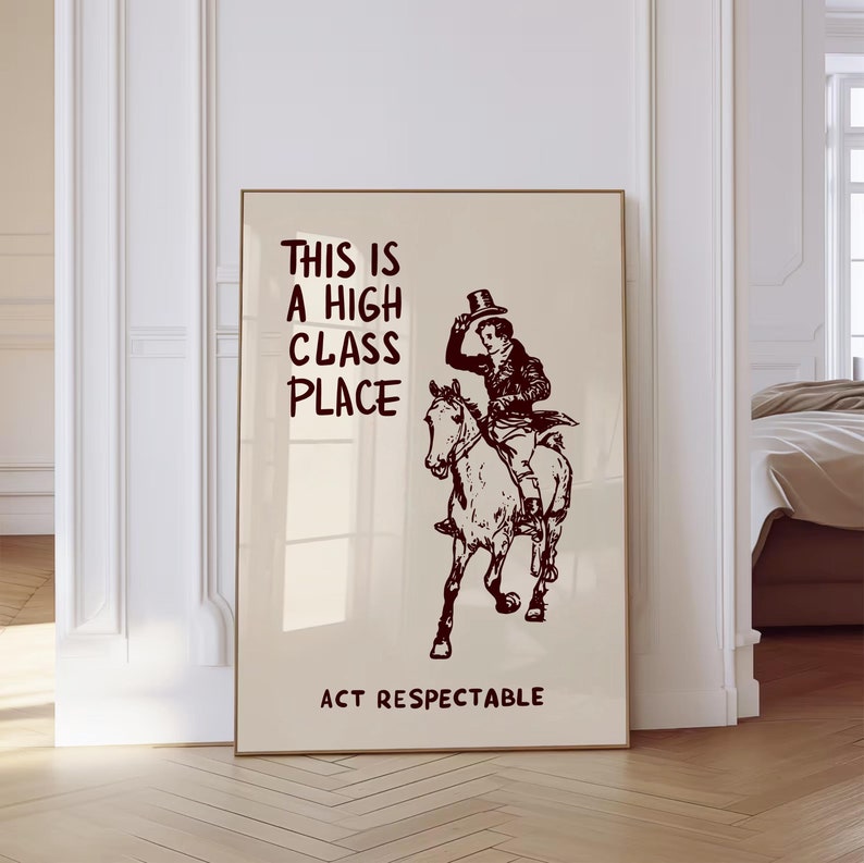 A High Class Place Western Art Print Funny Wall Art Foyer Entryway ...