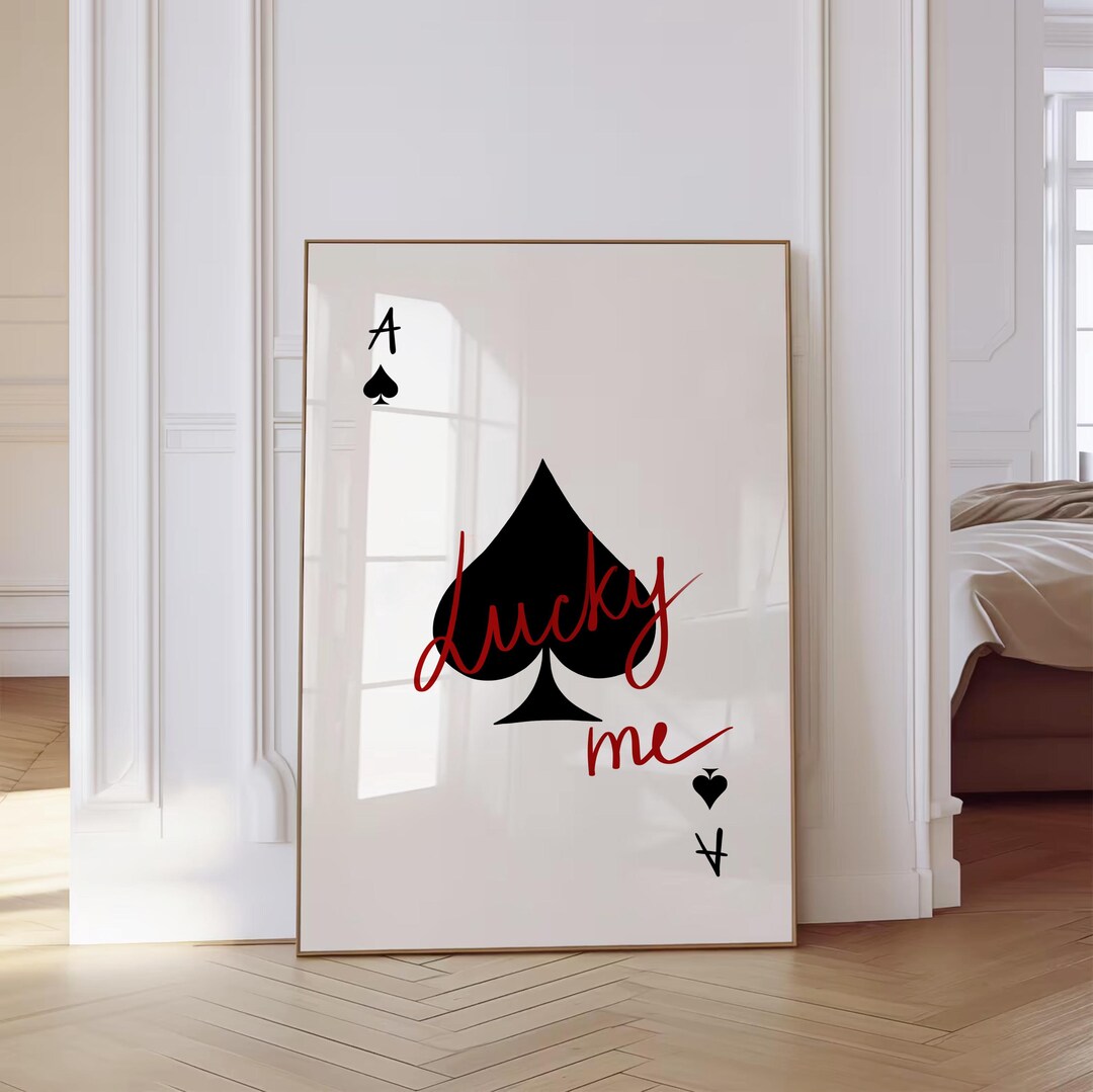 Trendy Ace of Spades Print Lucky Me Poster Trendy Retro Wall Art ...