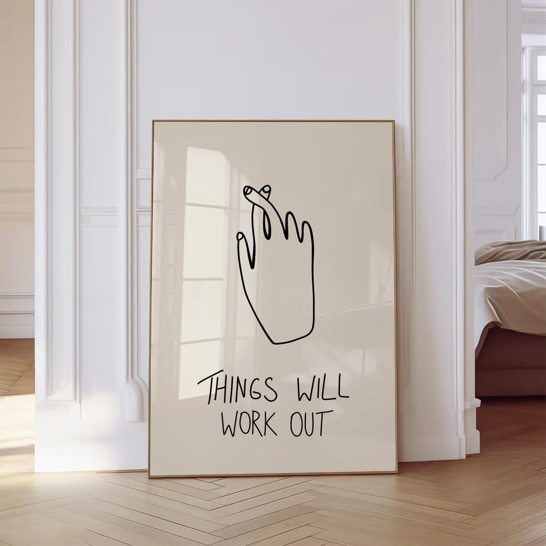 Things Will Work Out Print Positive Affirmations Poster Motivational ...
