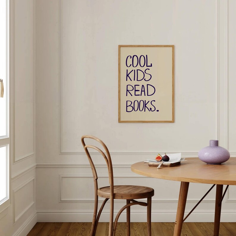 Cool Kids Read Books Printable Kids Reading Book Playroom Wall Decor ...