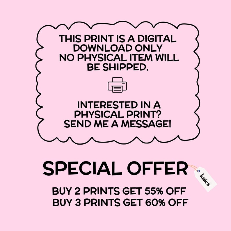 Reminders for Hard Days Wall Art Print Blue Pink Preppy Print Trendy ...