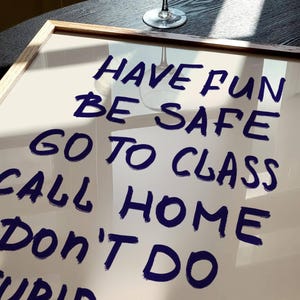 Dorm Rules Decor Dorm Room Sign Graduation Gift College Quote Print ...