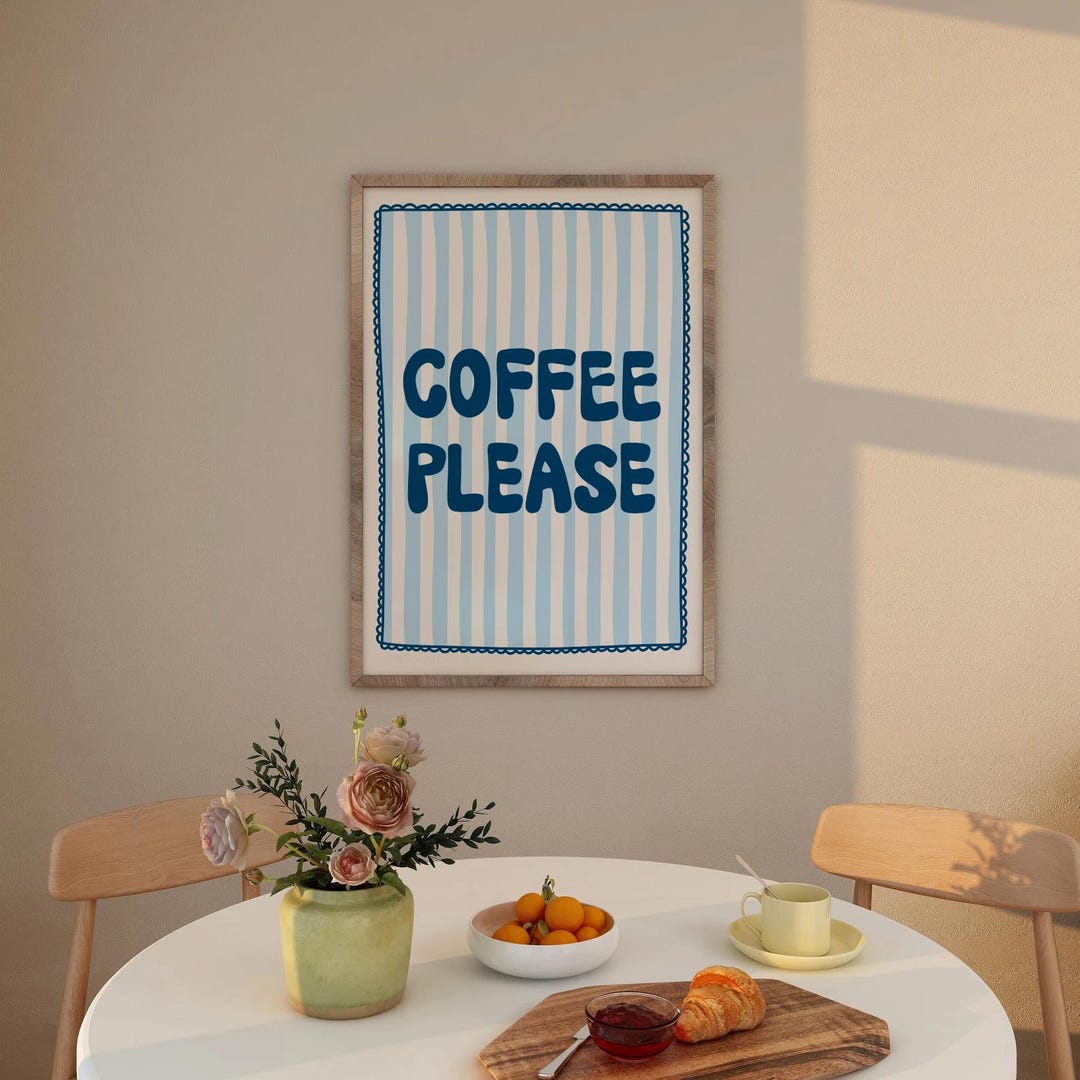 Coffee Please Quote Sign Coffee Bar Decor Funny Kitchen Wall Art Coffee ...