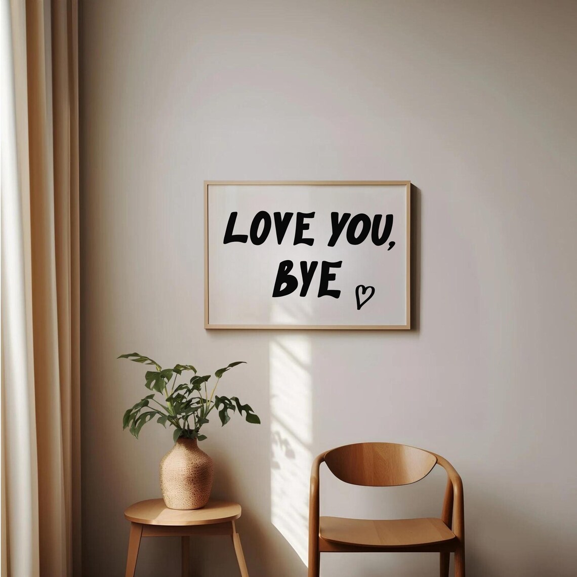 Love You Bye Sign Housewarming Gift Horizontal Goodbye Preppy Sign New ...