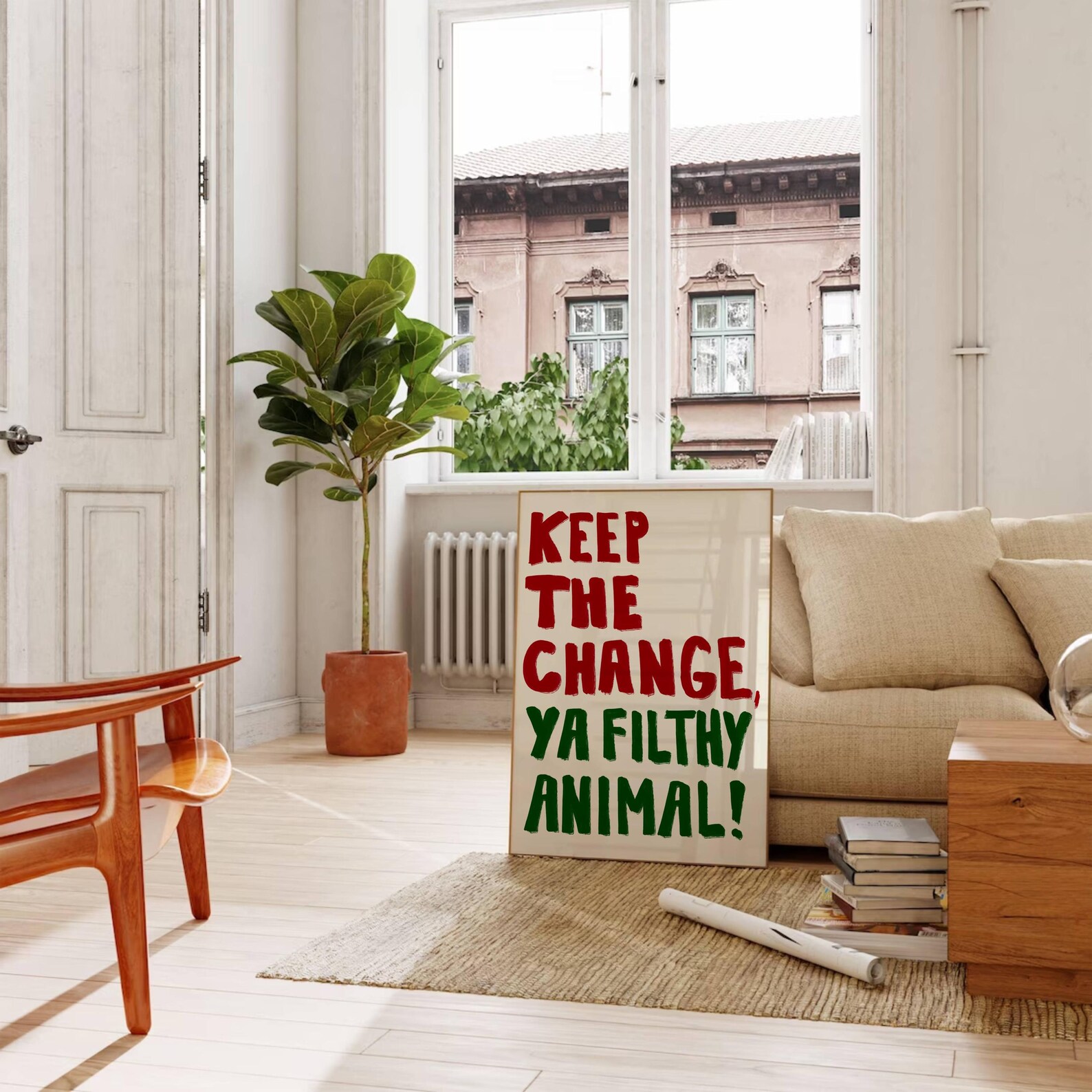 Vintage Christmas Print Home Alone Trendy Christmas Quote Red ...