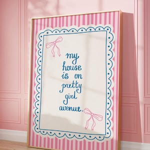 My House is on Pretty Girl Avenue Wall Art - Etsy