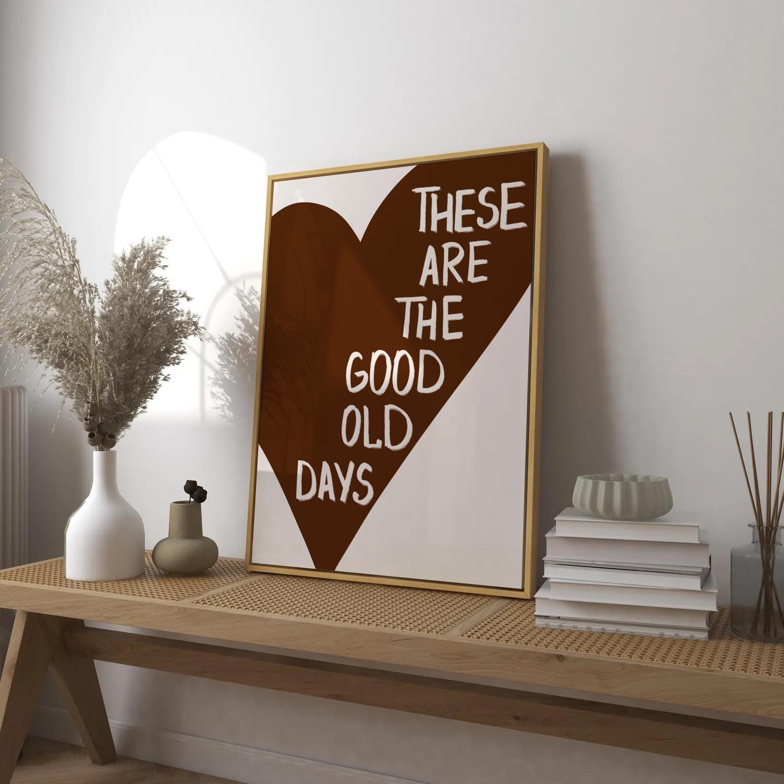 Good Old Days Retro Wall Art – Vintage Aesthetic Digital Print, Mid ...