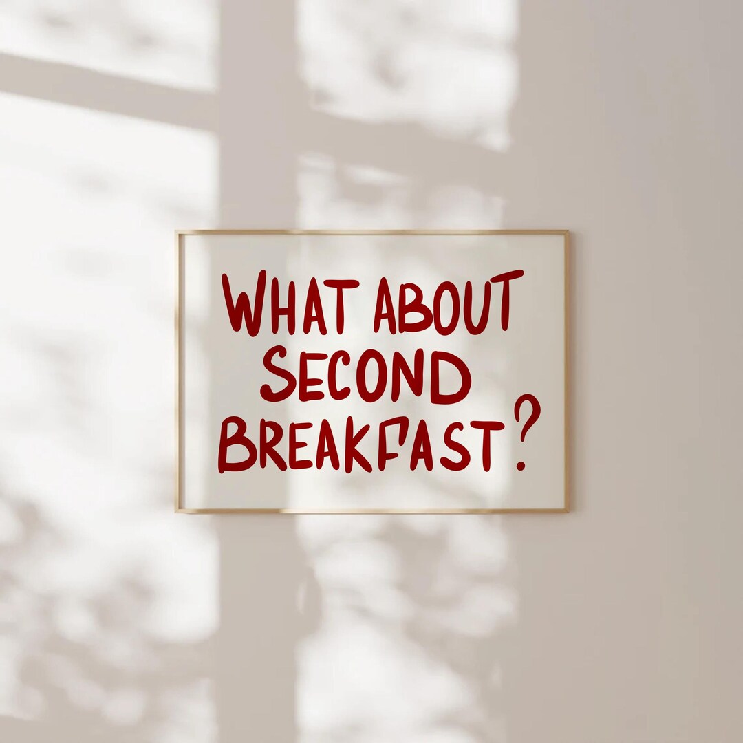 What About Second Breakfast Kitchen Wall Art Print Retro Mid Century ...