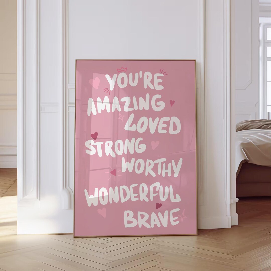 You Are Amazing Pink Dorm Room Sign Graduation Gift College Girly Room ...