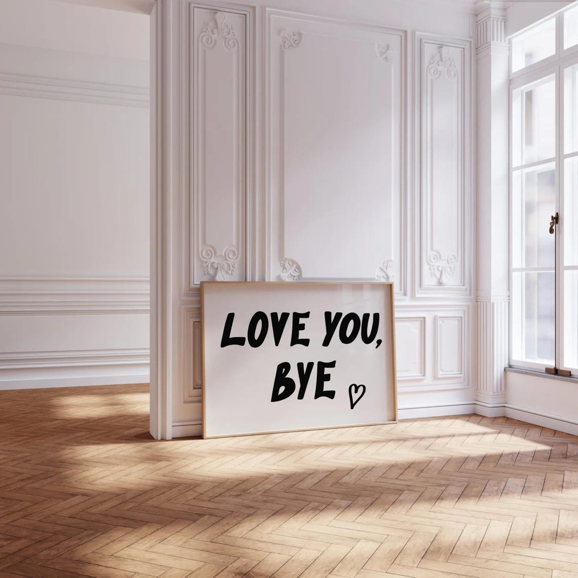 Love You Bye Sign Housewarming Gift Horizontal Goodbye Preppy Sign New ...
