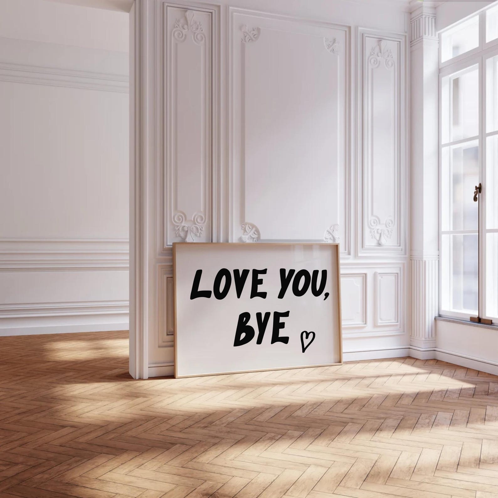 Love You Bye Sign Housewarming Gift Horizontal Goodbye Preppy Sign New ...