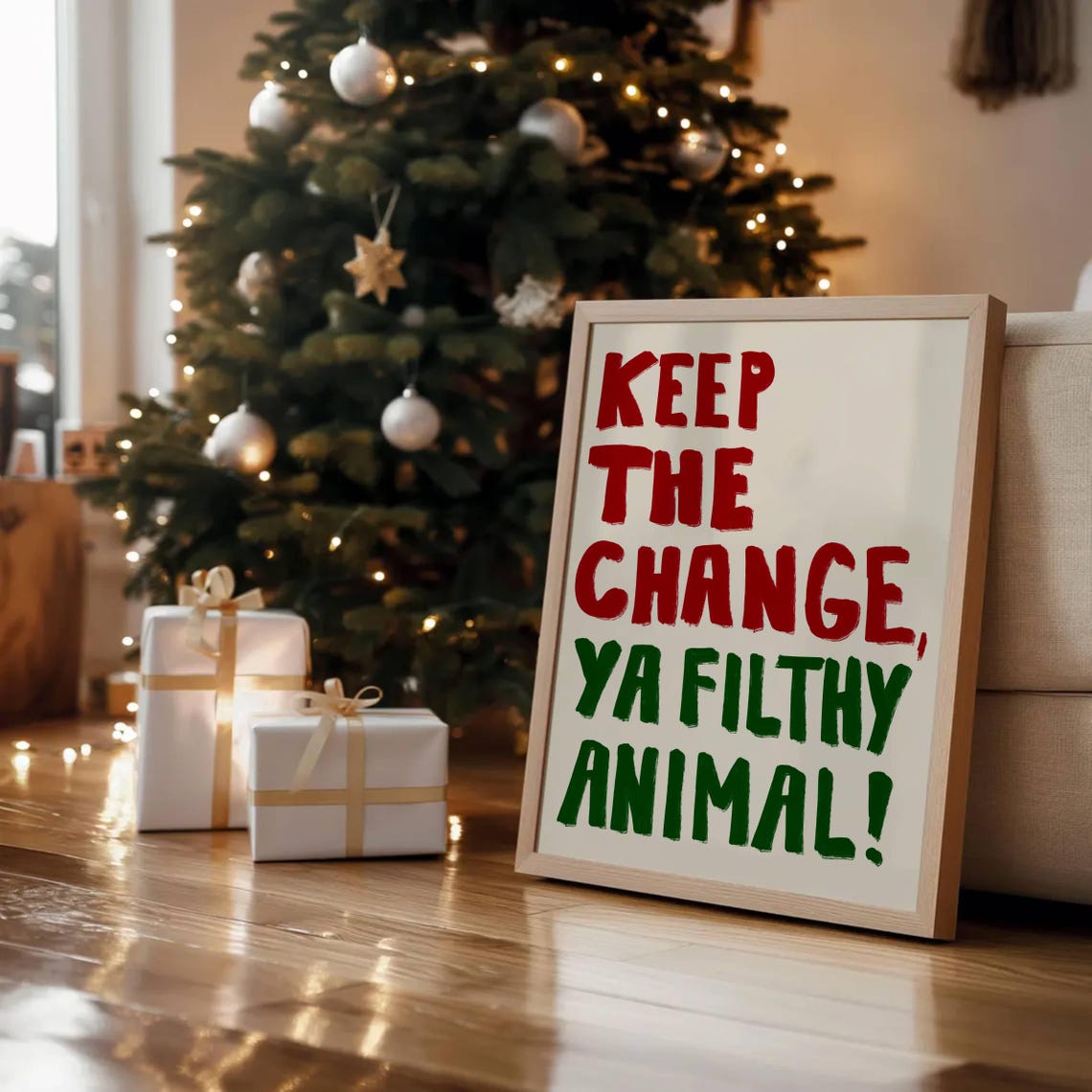 Vintage Christmas Print Home Alone Trendy Christmas Quote Red ...